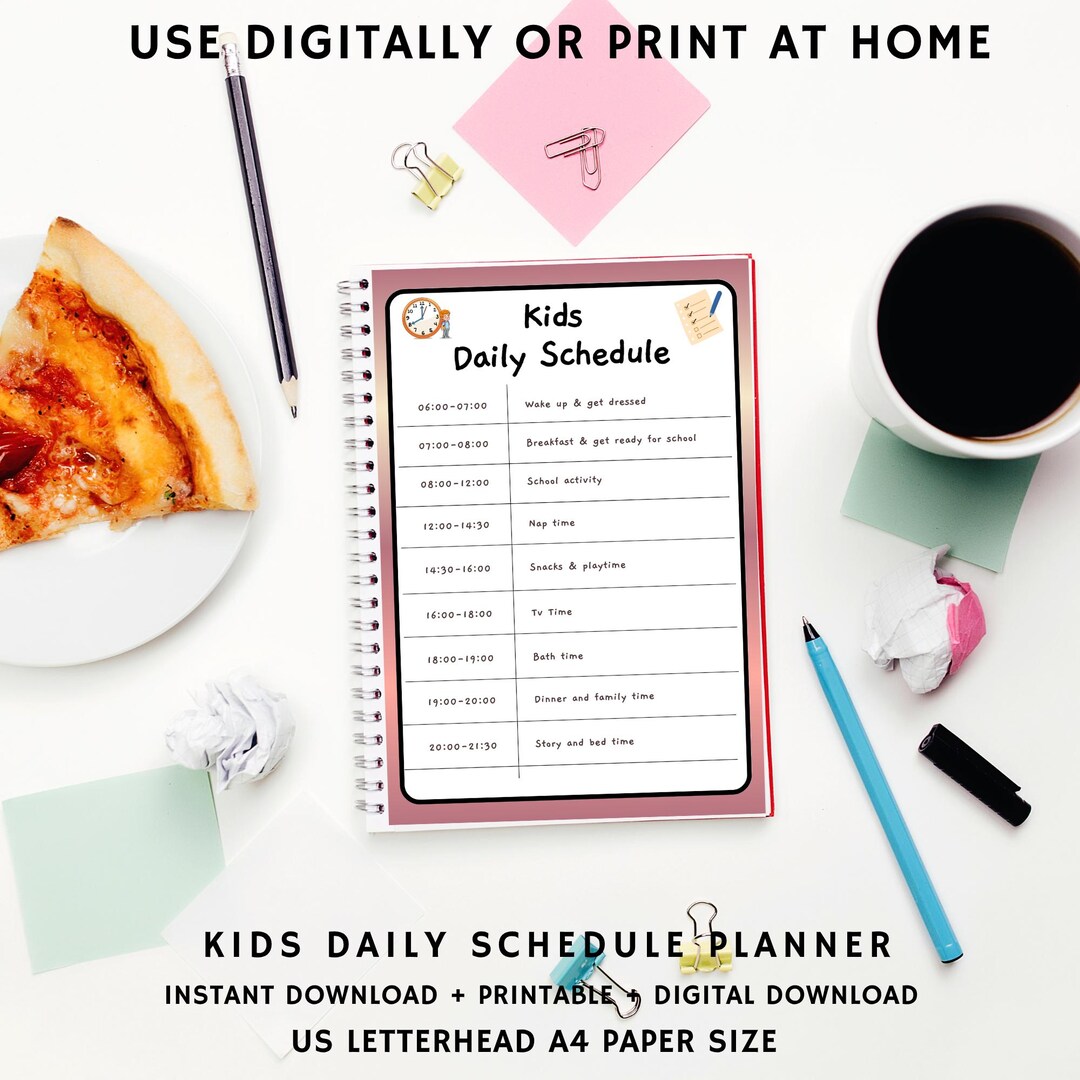 Printable Kids Daily Routine Schedule: Editable Homeschool Planner ...