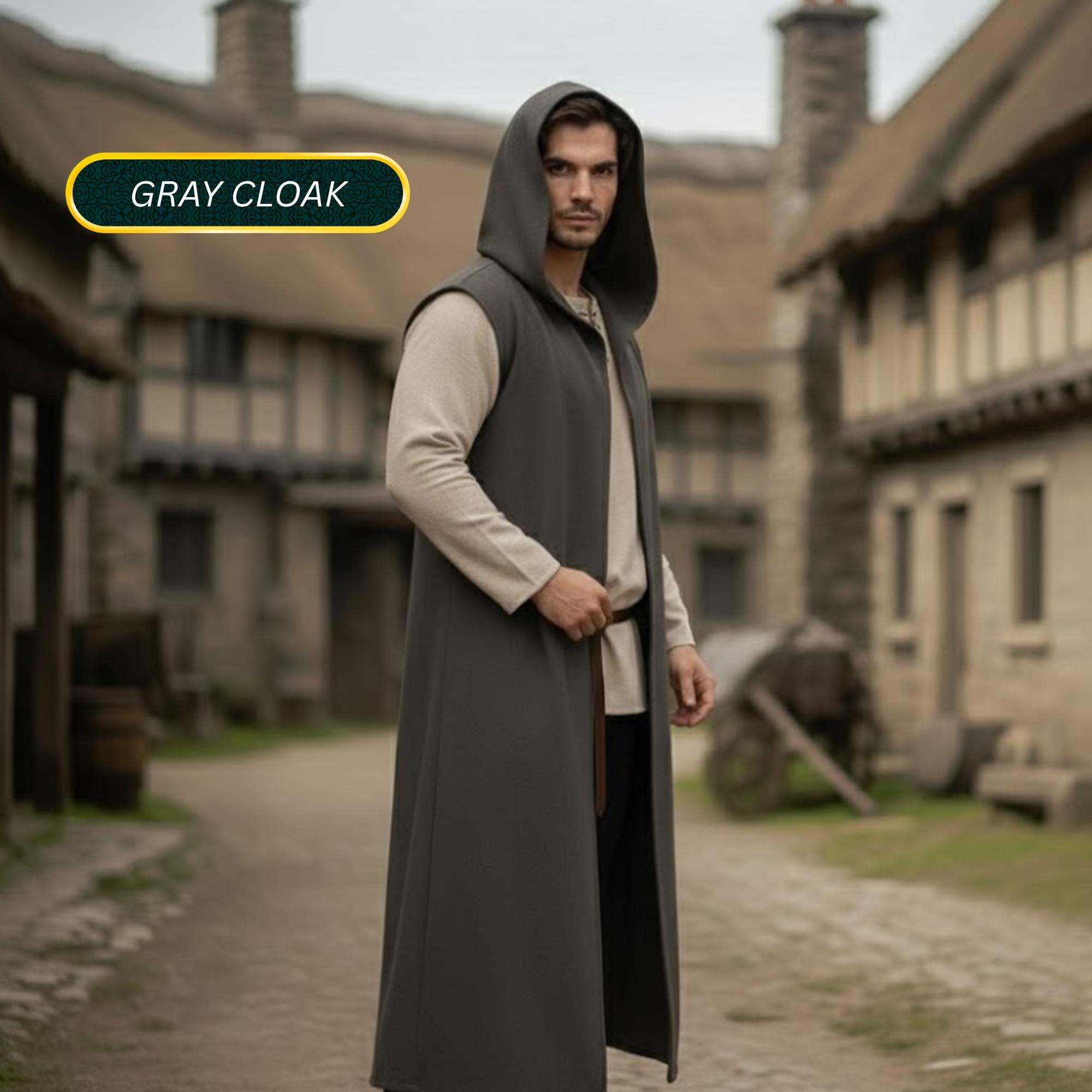 Green Medieval Open Front Cloak – Renaissance LARP Cape for Men - Etsy