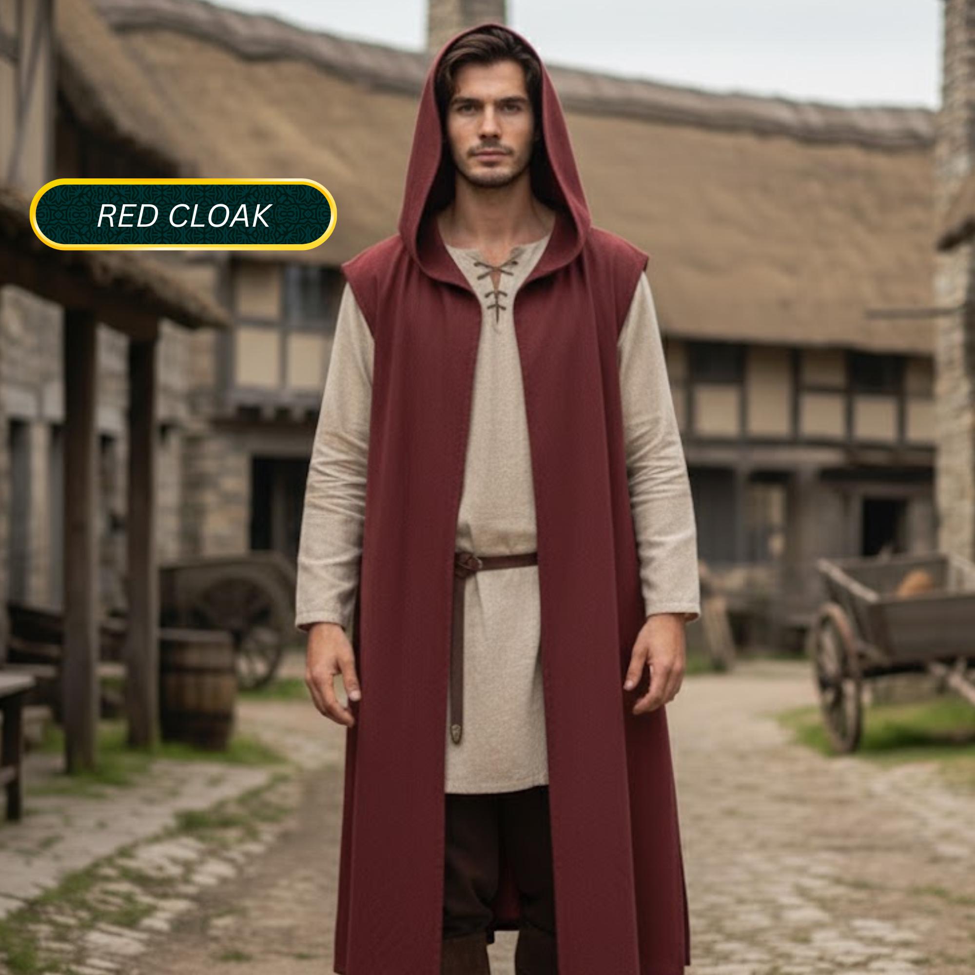 Green Medieval Open Front Cloak – Renaissance LARP Cape for Men - Etsy