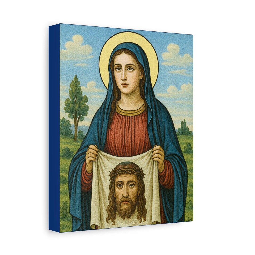 Saint Veronica Canvas - Woman of Compassion and Holy Face Icon - Etsy