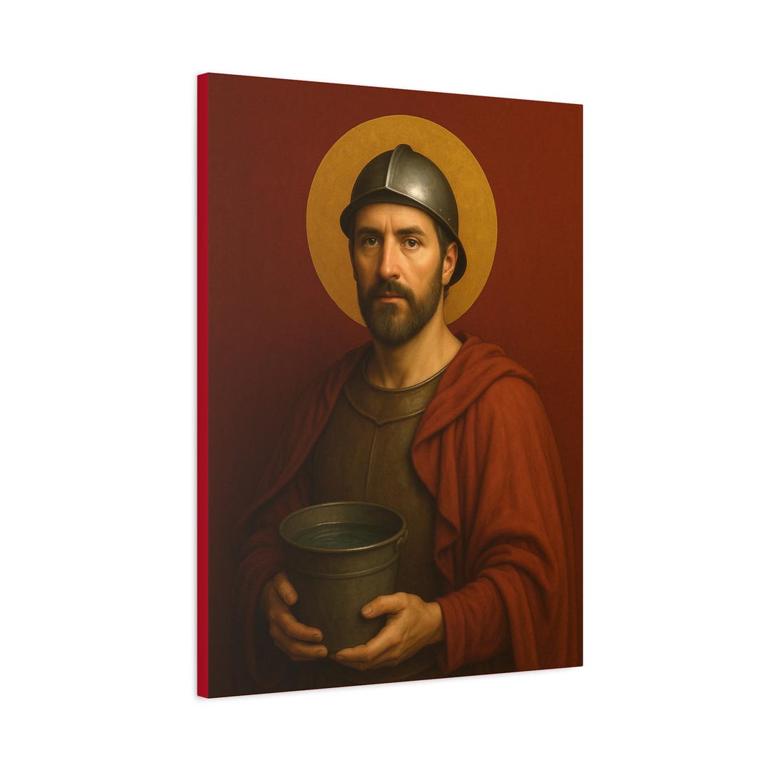 Saint Florian DEVOTIO Canvas - Patron of Firefighters, Christian Icon ...