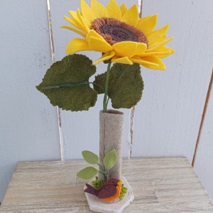Felt Bird Vase for Felt Flowers, Sheath Bud Vase, Felt Sunflower - Etsy