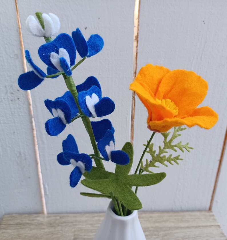 Felt Bluebonnet Single Flower Stem - Etsy