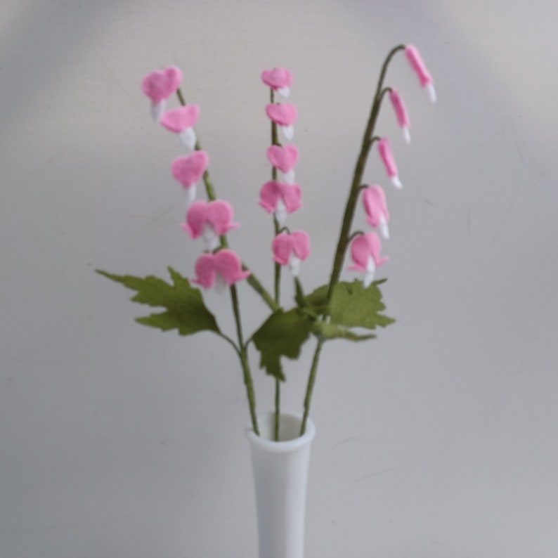 Felt Bleeding Heart Flower Single Stem Dicentra - Etsy