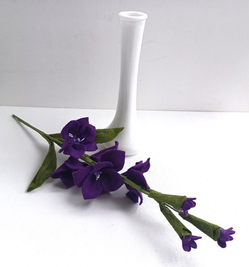 Felt Gladiolus Single Flower Stem Purple Yellow Coral - Etsy