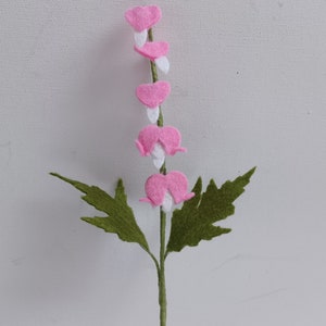 Felt Bleeding Heart Flower, Single Stem Dicentra - Etsy