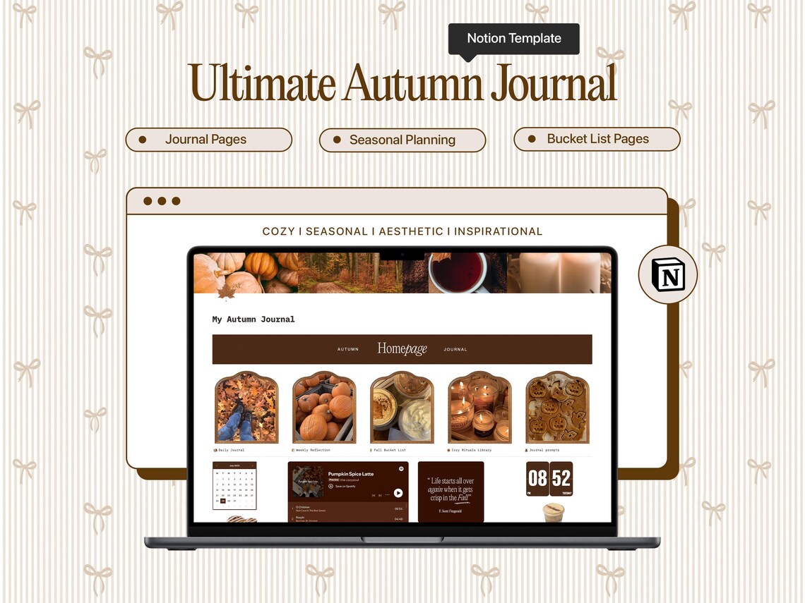 Notion Template Planner - Your Cozy Autumn Journal: Journal Entries ...