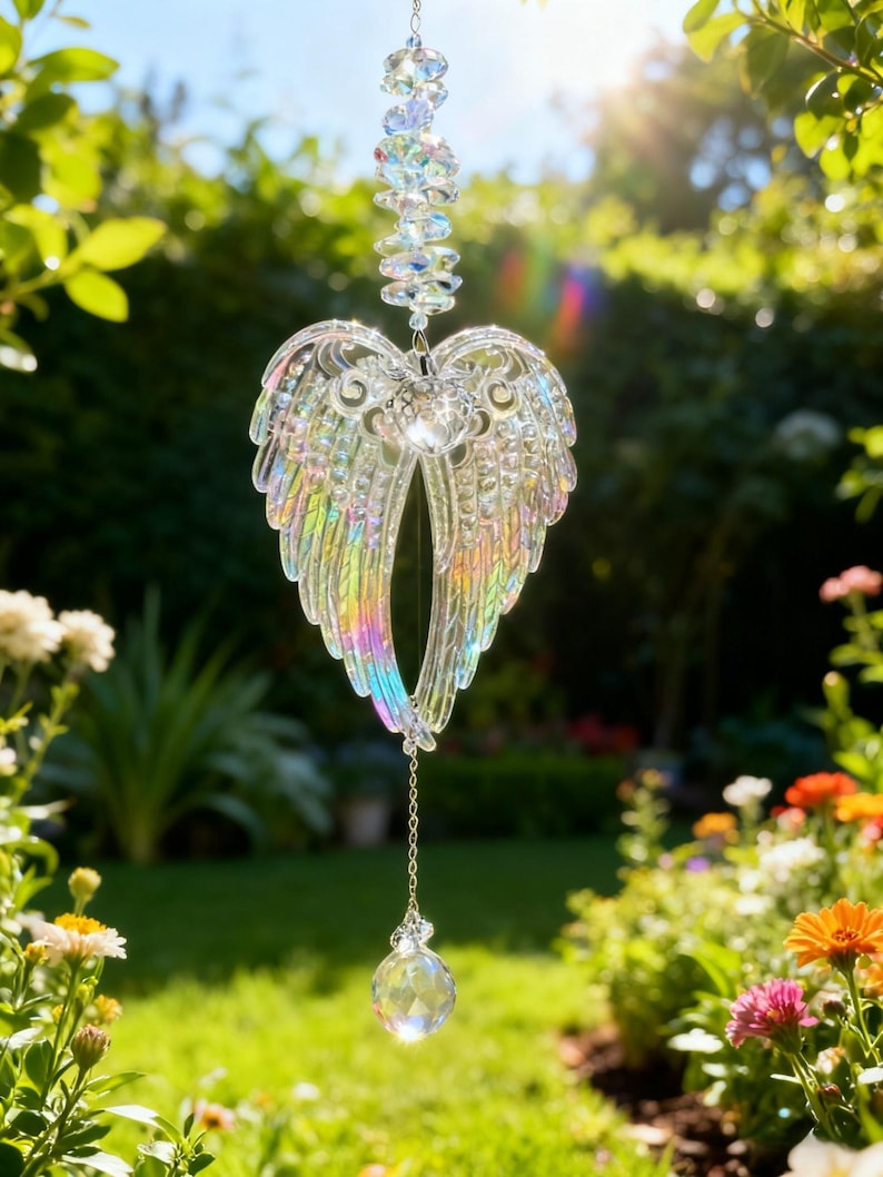 Personalized Angel Wing Wind Chime With Ashes/hair Storage Vial, Custom ...