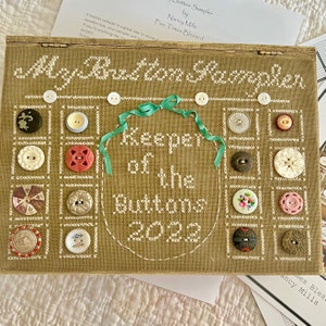 My Button Sampler, Keeper of the Buttons Cross Stitch Chart - Etsy