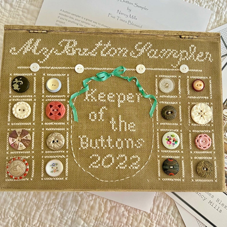 My Button Sampler, Keeper of the Buttons Cross Stitch Chart - Etsy