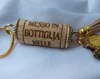 Wine Cork Keychain - Etsy