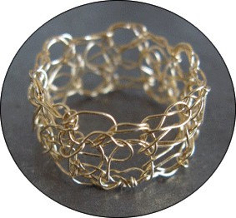 Crocheted Gold Ring Crochet Band Goldfilled Wire - Etsy
