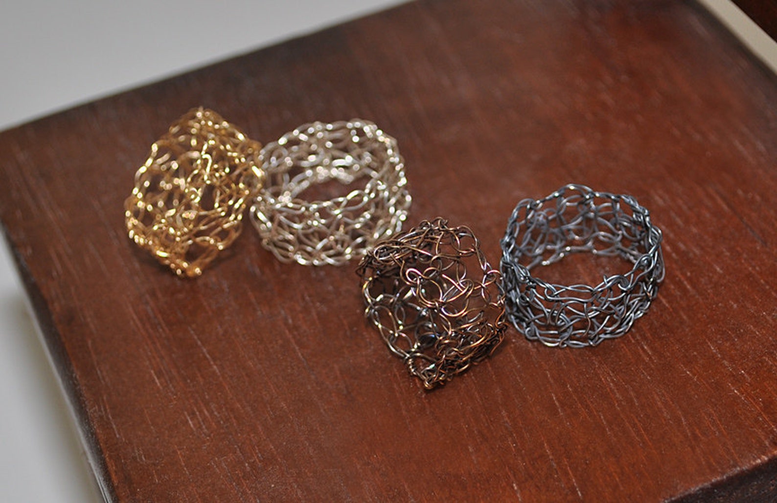 Crocheted Sterling Silver Ring Crochet Band Wire Mesh - Etsy