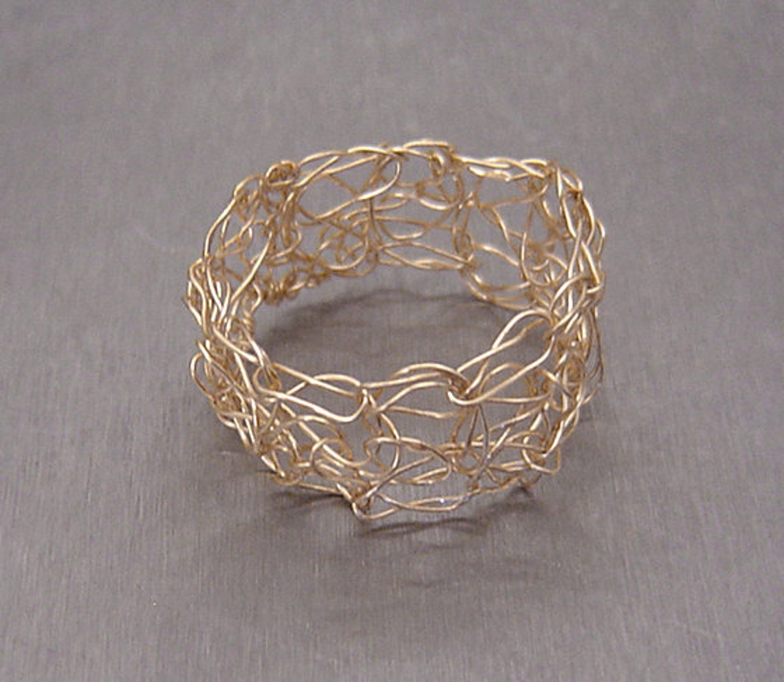 Crocheted Gold Ring Crochet Band Goldfilled Wire - Etsy