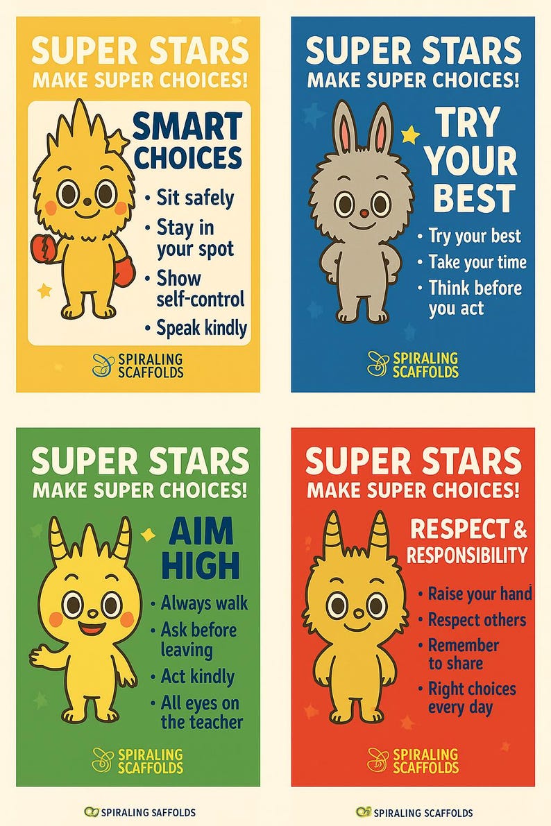 Super S.T.A.R. Behavior Posters – Classroom Rules With Labubu-inspired ...