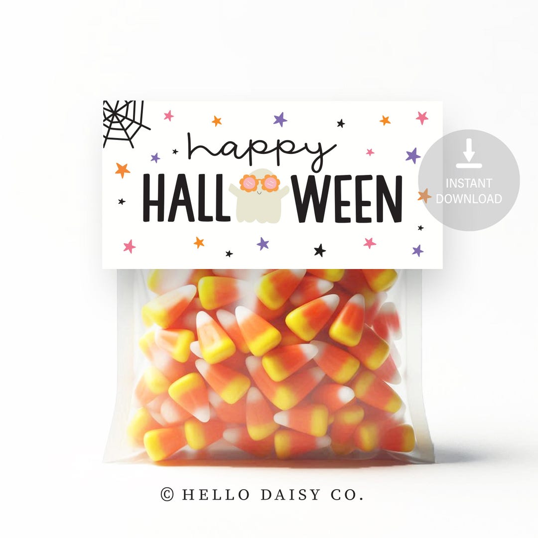 Halloween Treat Bag Topper Printable Halloween Party Favors Instant ...