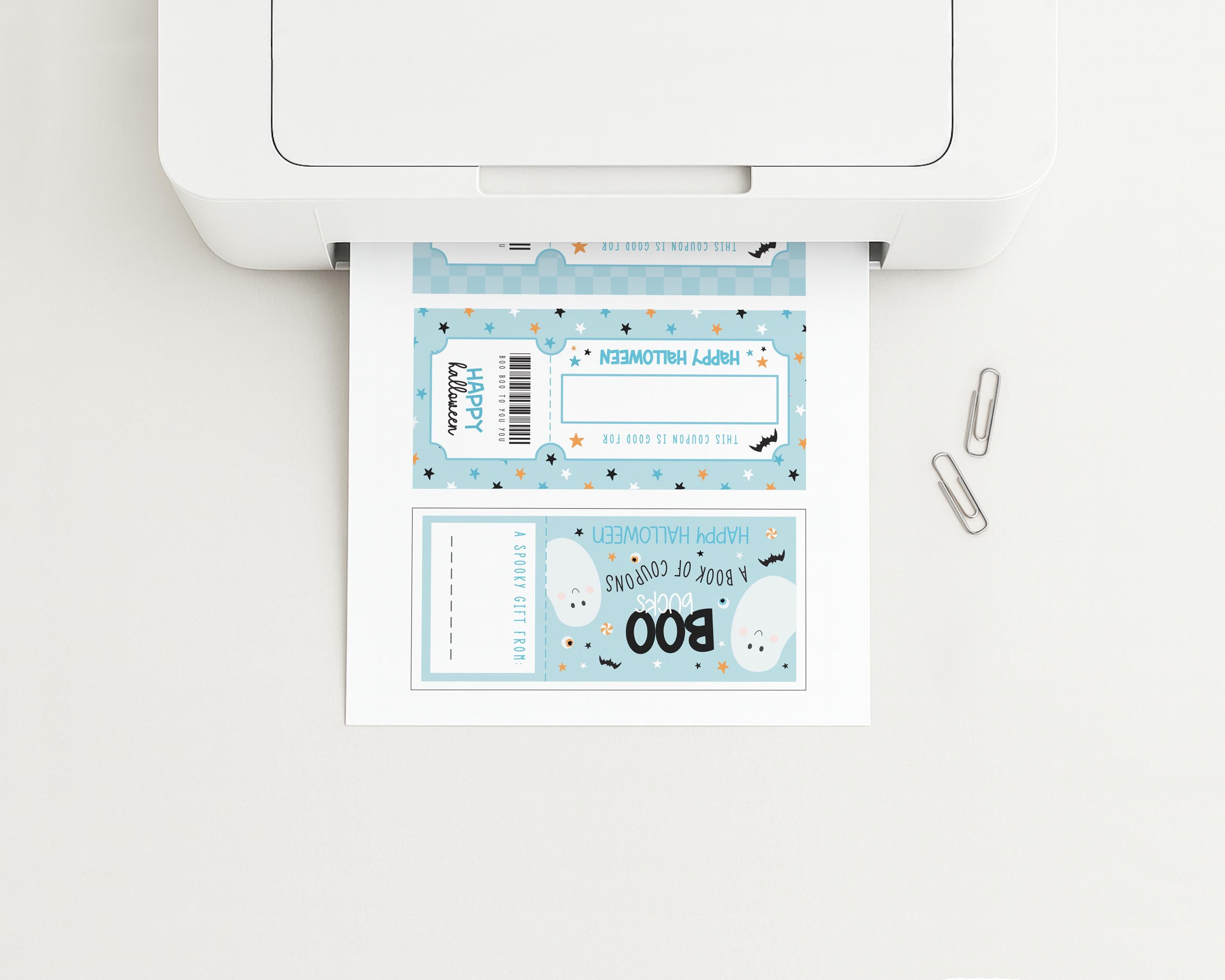 Printable Halloween Boo Bucks Coupons: Kids Gift Coupon Book (PDF ...