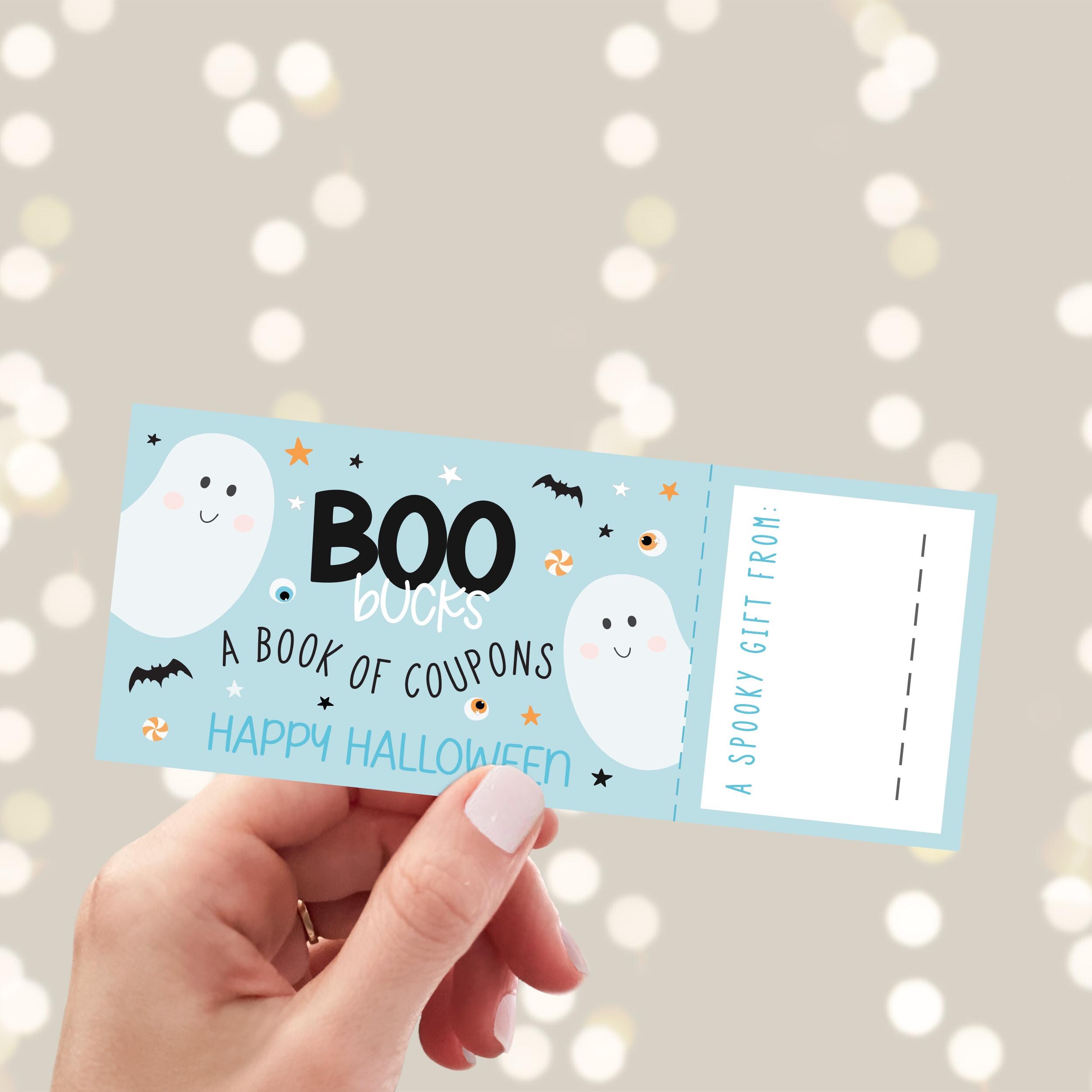 Printable Halloween Boo Bucks Coupons: Kids Gift Coupon Book (PDF ...