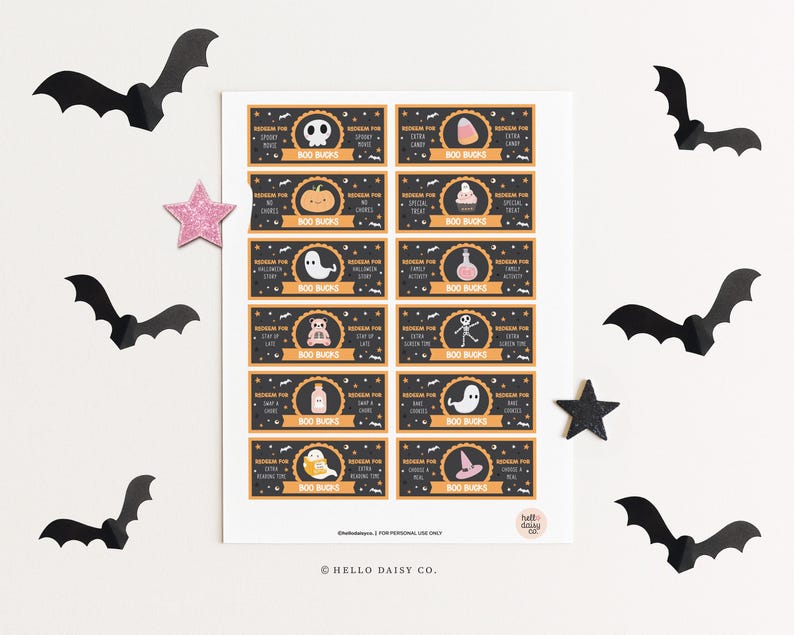 Halloween Coupons Printable: 'boo Bucks' Gift Vouchers for Kids (PDF ...