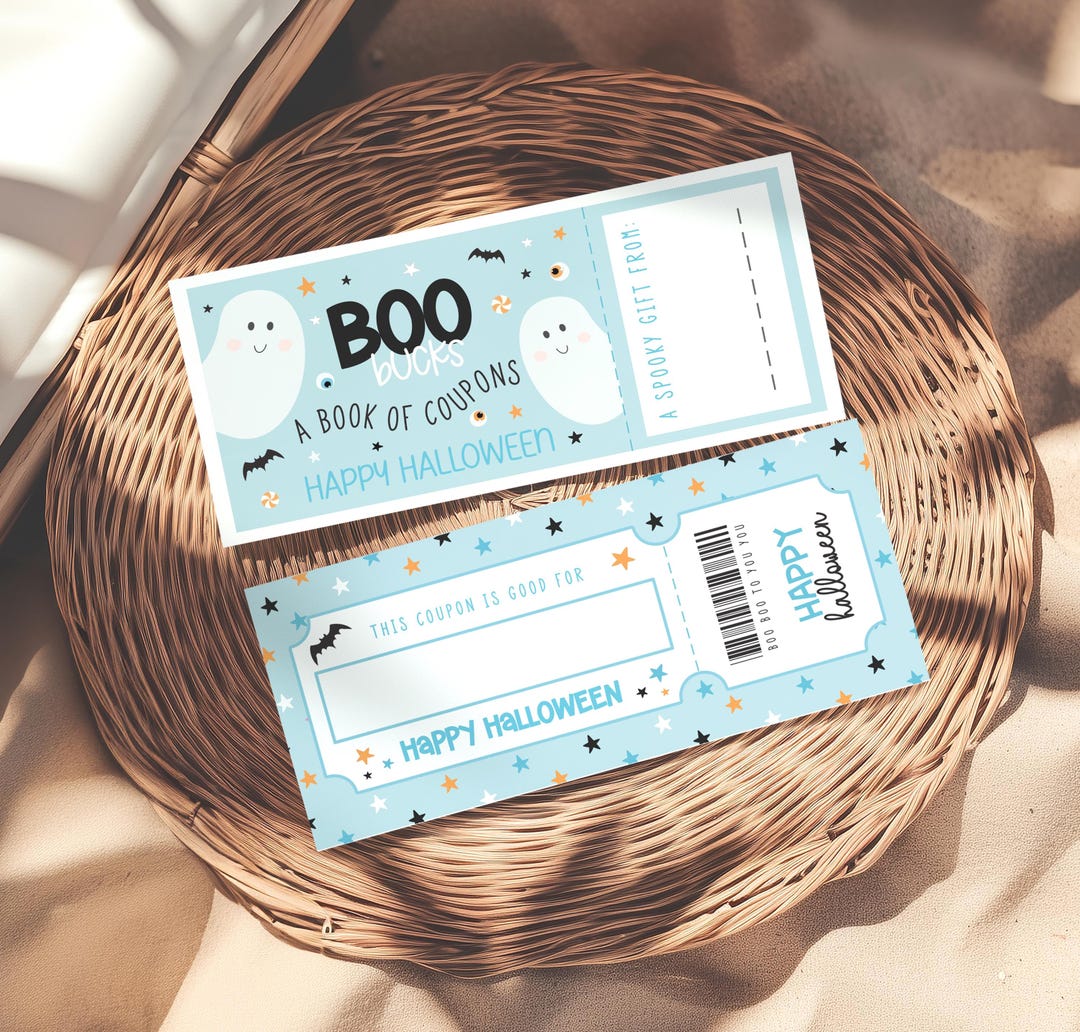 Printable Halloween Boo Bucks Coupons: Gift Coupon Book (PDF Download ...