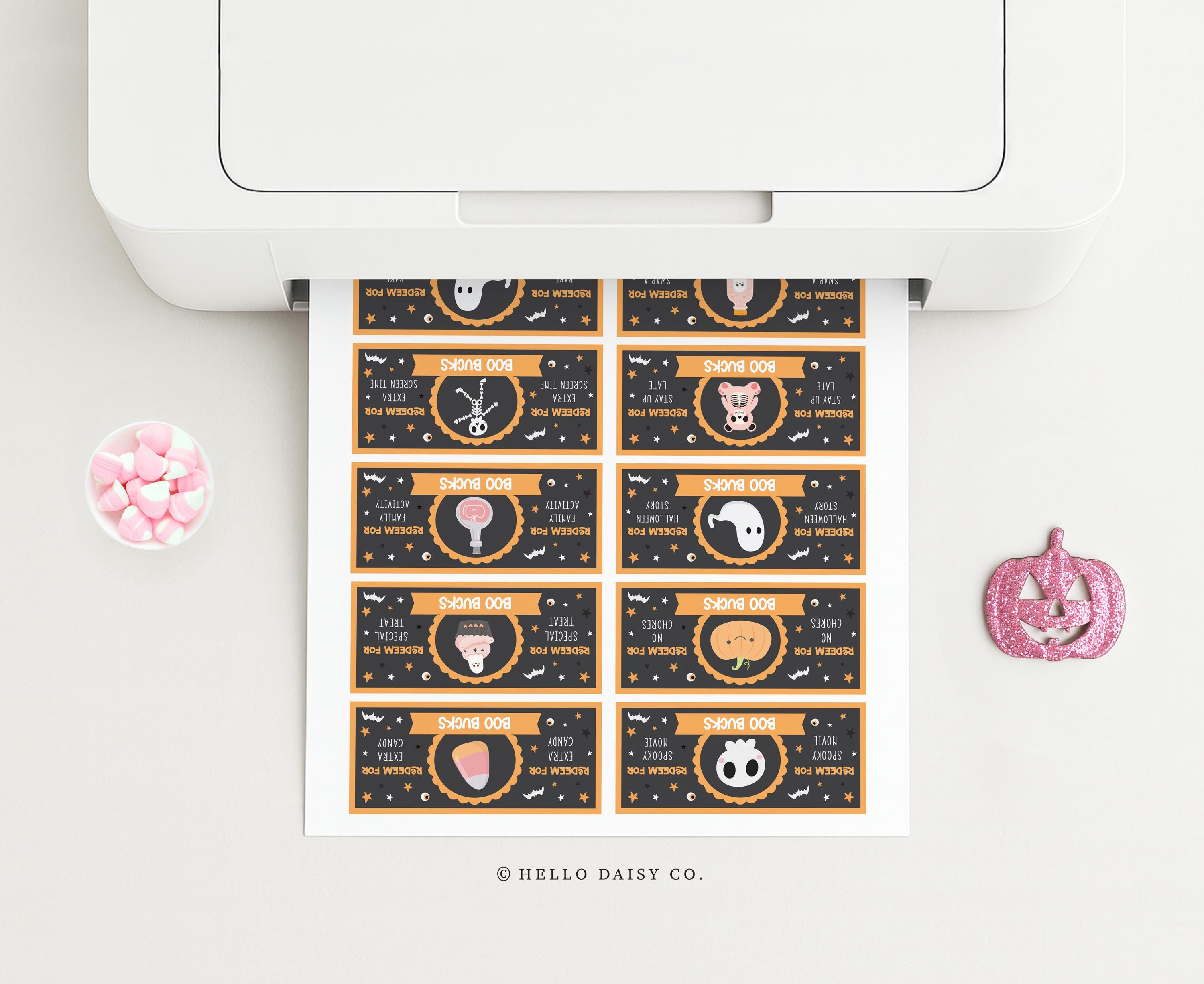 Halloween Coupons Printable: 'boo Bucks' Gift Vouchers for Kids (PDF ...