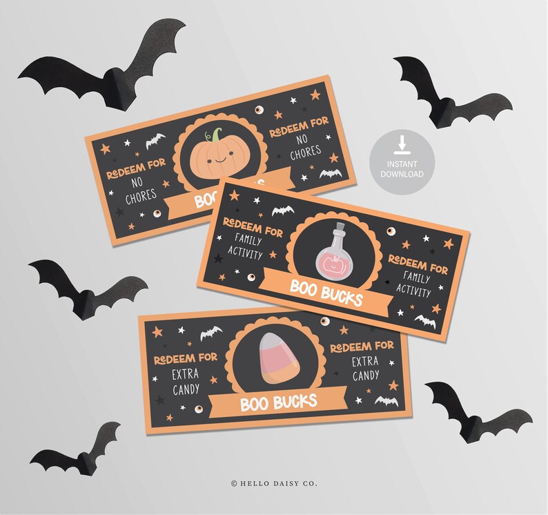 Halloween Coupons Printable: 'boo Bucks' Gift Vouchers for Kids (PDF ...