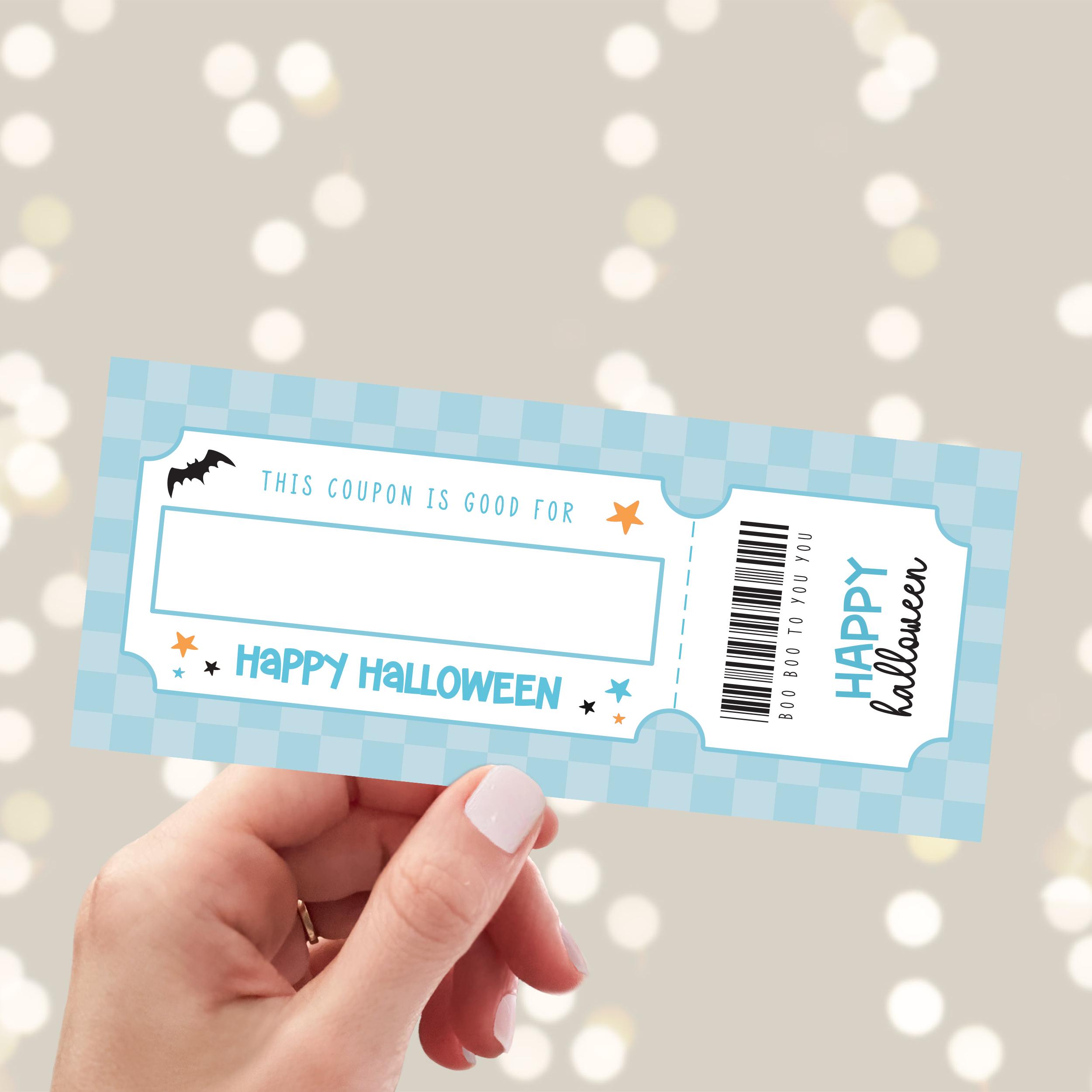 Printable Halloween Boo Bucks Coupons: Kids Gift Coupon Book (PDF ...