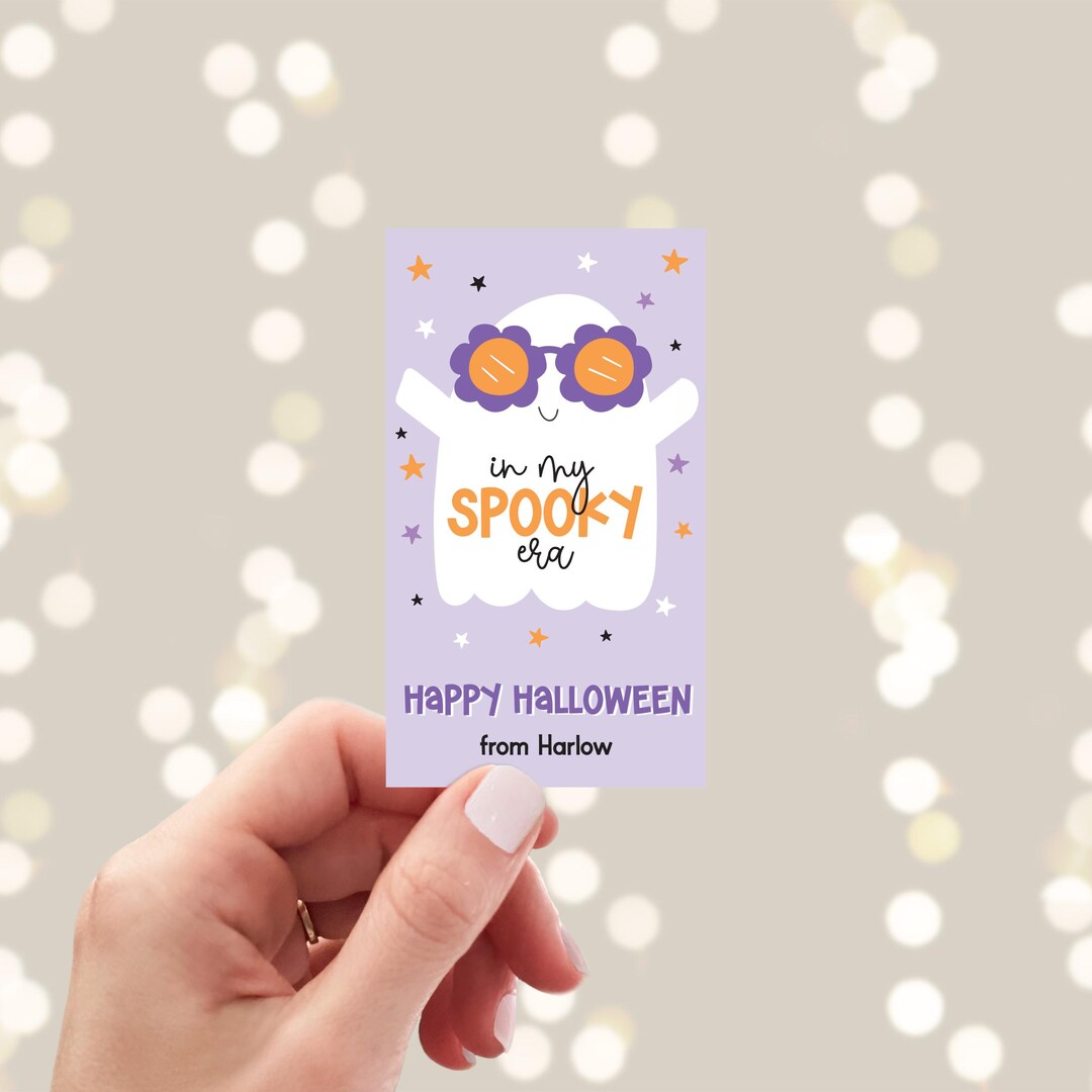 Halloween Printable Gift Tag Purple Spooky Era Halloween Treat Tag ...