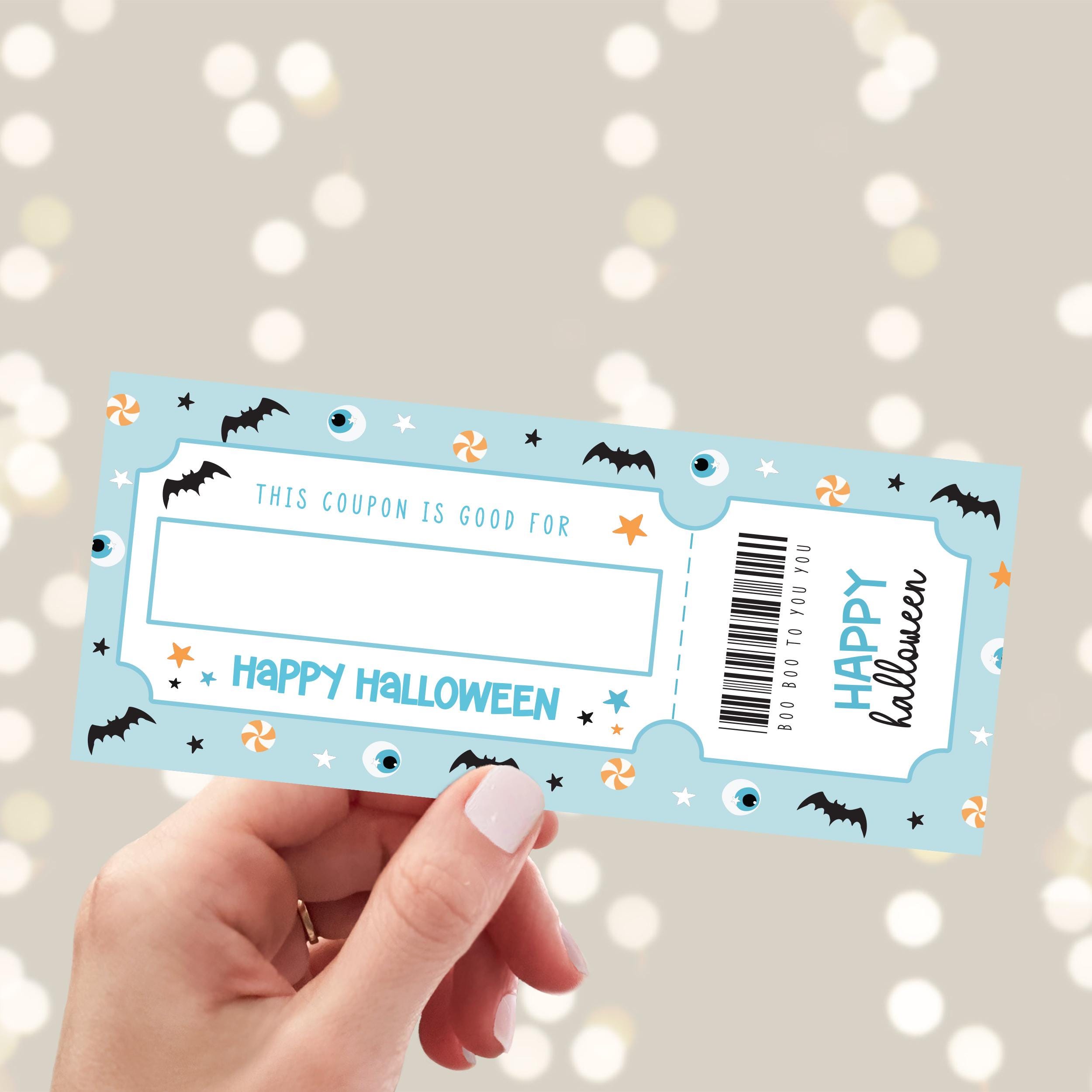 Printable Halloween Boo Bucks Coupons: Kids Gift Coupon Book (PDF ...