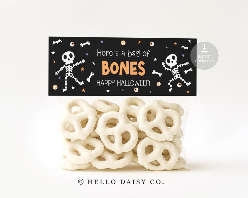 Halloween Treat Bag Topper Printable Halloween Party Favors Instant ...