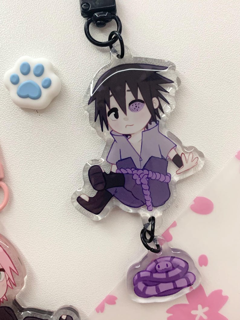 Chibi Ninja Anime Keychains With Charm - Etsy