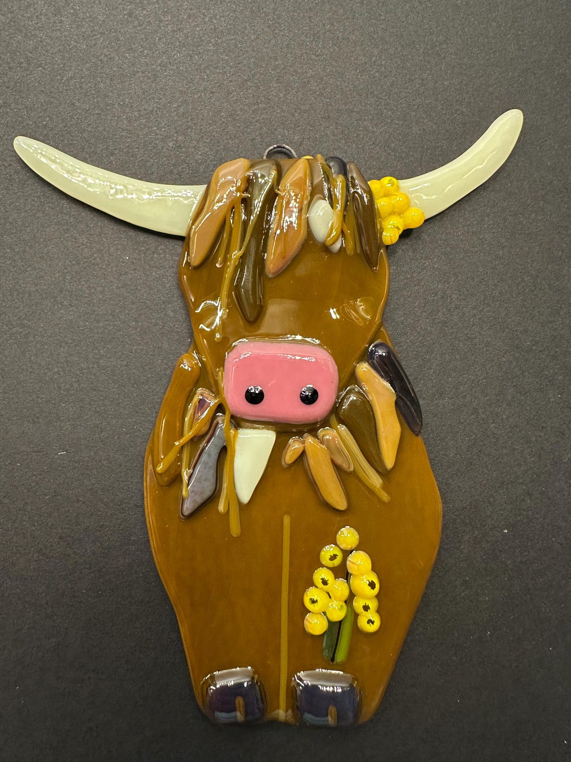 Highland Cow Fused Glass Ornament - Etsy