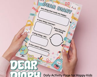 Dear Diary Printable for Kids (little Monsters) – Journal Page for Ages ...