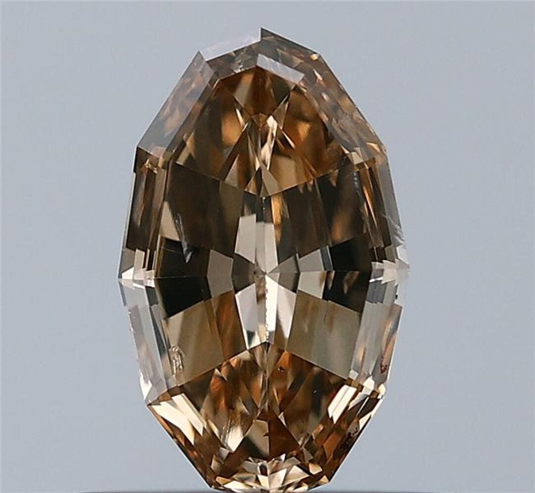 1.08ct'' Oval Champagne Brown Diamond Natural Loose Gemstone [7.17x4 ...