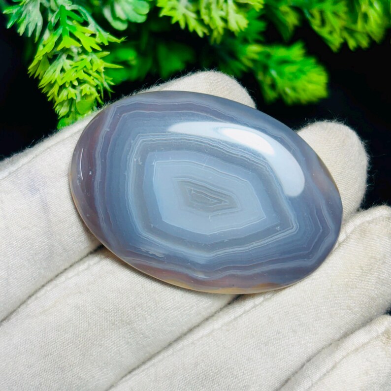 Natural Banded Agate | Oval Cabochon | 71 Cts, 45x31x5mm, Pendant, Wire ...