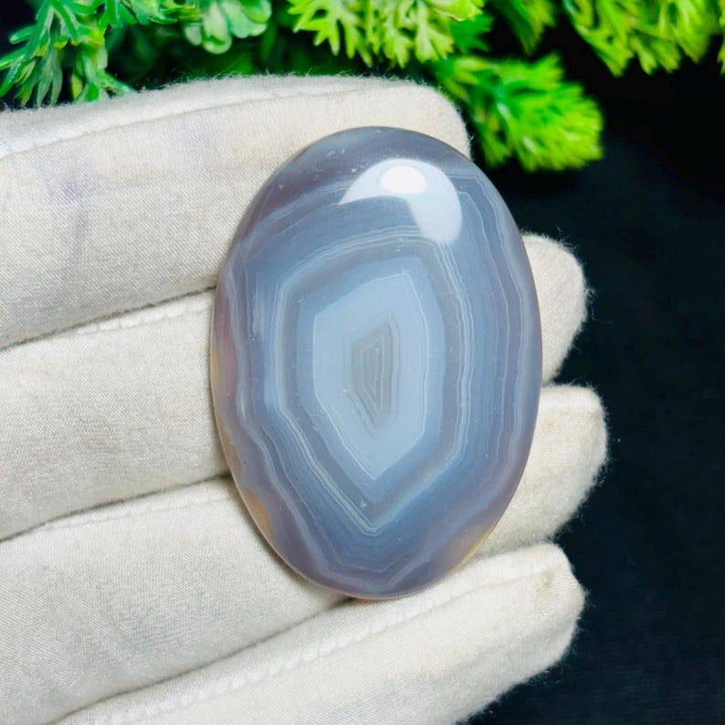 Natural Banded Agate | Oval Cabochon | 71 Cts, 45x31x5mm, Pendant, Wire ...