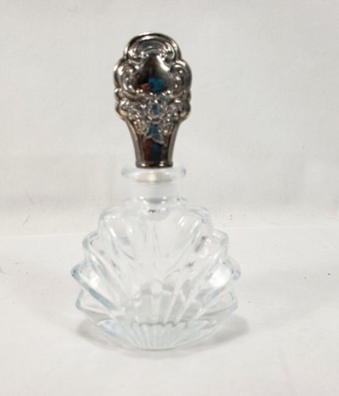Vintage Glass Perfume Bottle Decanter With Silver Plated Topper - Etsy