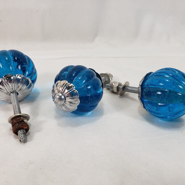 Teal Glass Knobs - Etsy