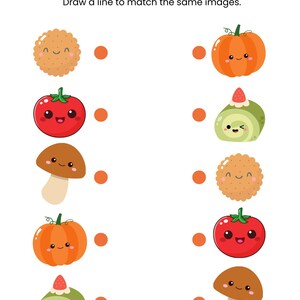 Food Matching Worksheets: Preschool & Kindergarten Learning Activities ...