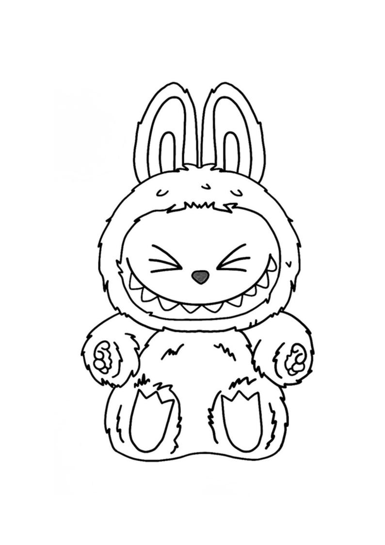 Labubu Coloring Book | Cute Digital Coloring Pages PDF | Fun Printable ...