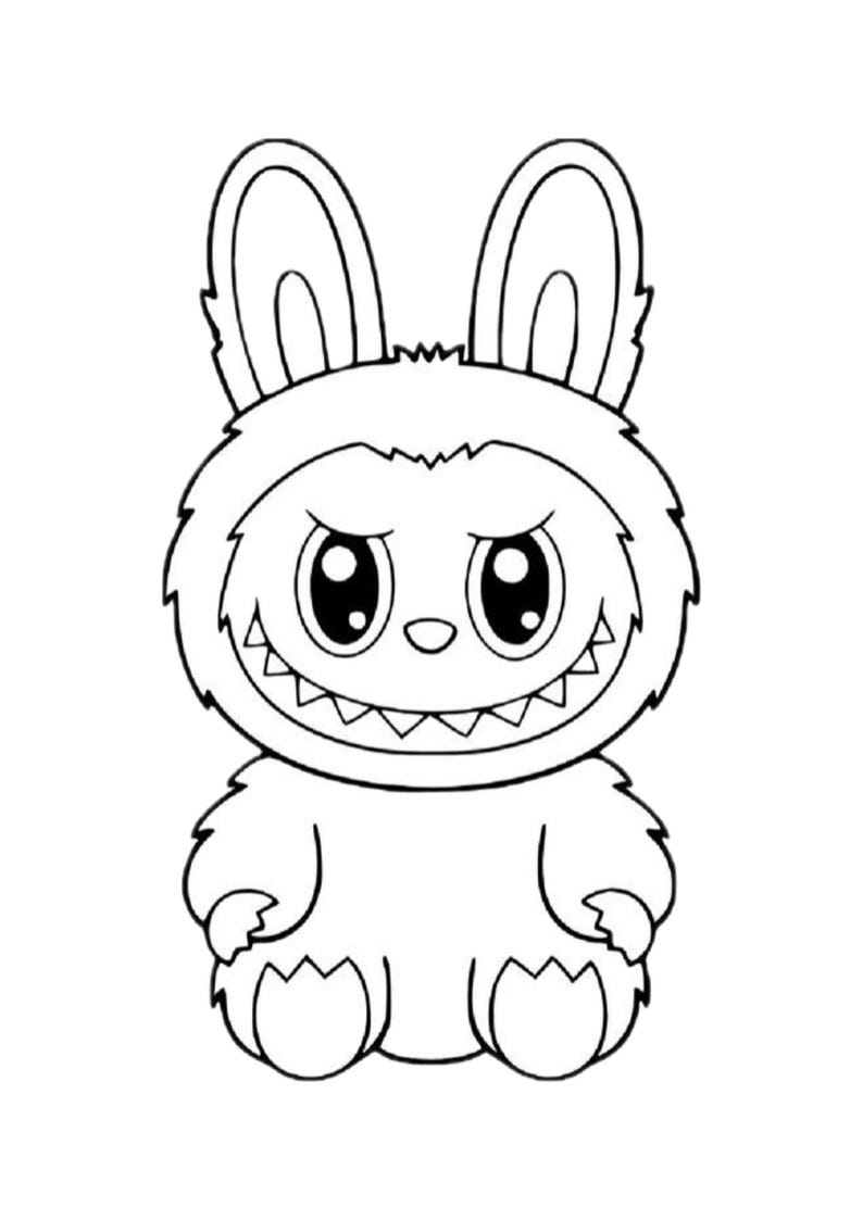 Labubu Coloring Book | Cute Digital Coloring Pages PDF | Fun Printable ...