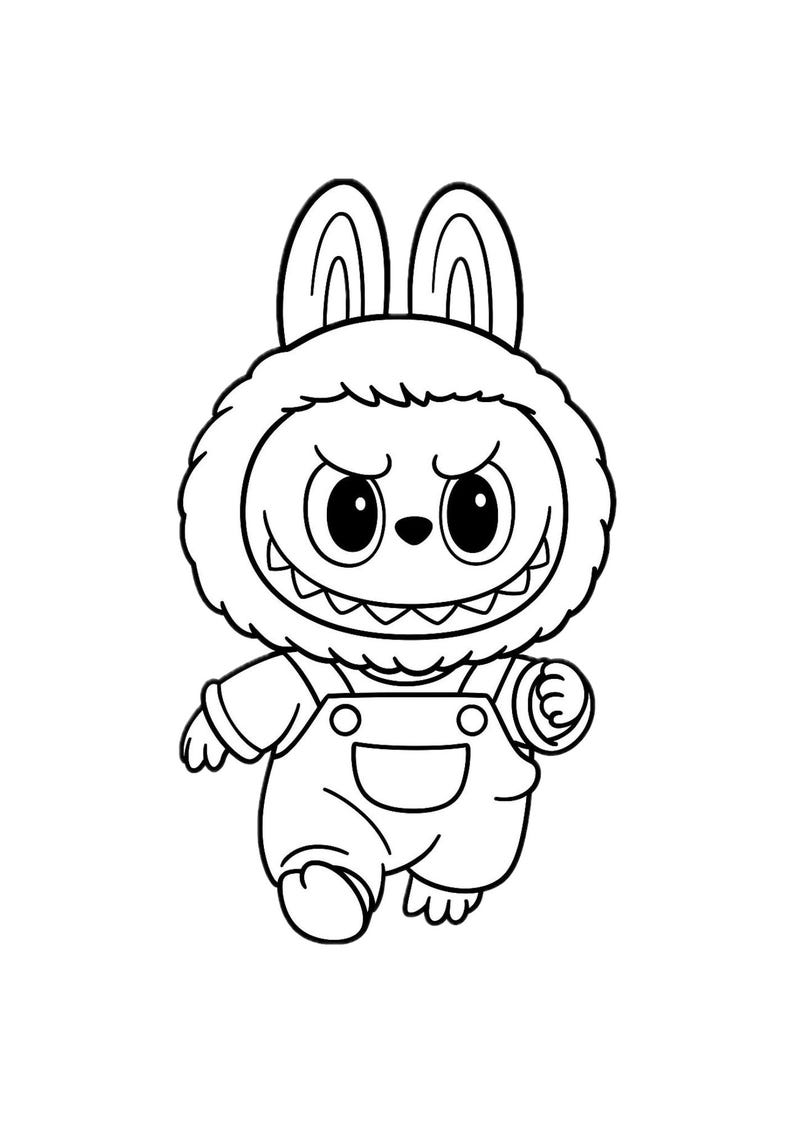 Labubu Coloring Book | Cute Digital Coloring Pages PDF | Fun Printable ...