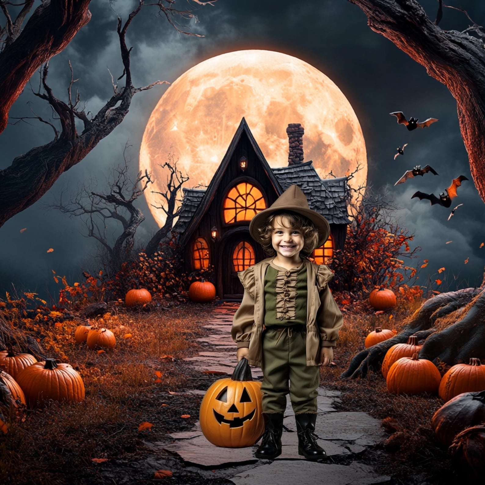 50 Halloween Digital Backdrops: Spooky Photography Composites (300 DPI ...
