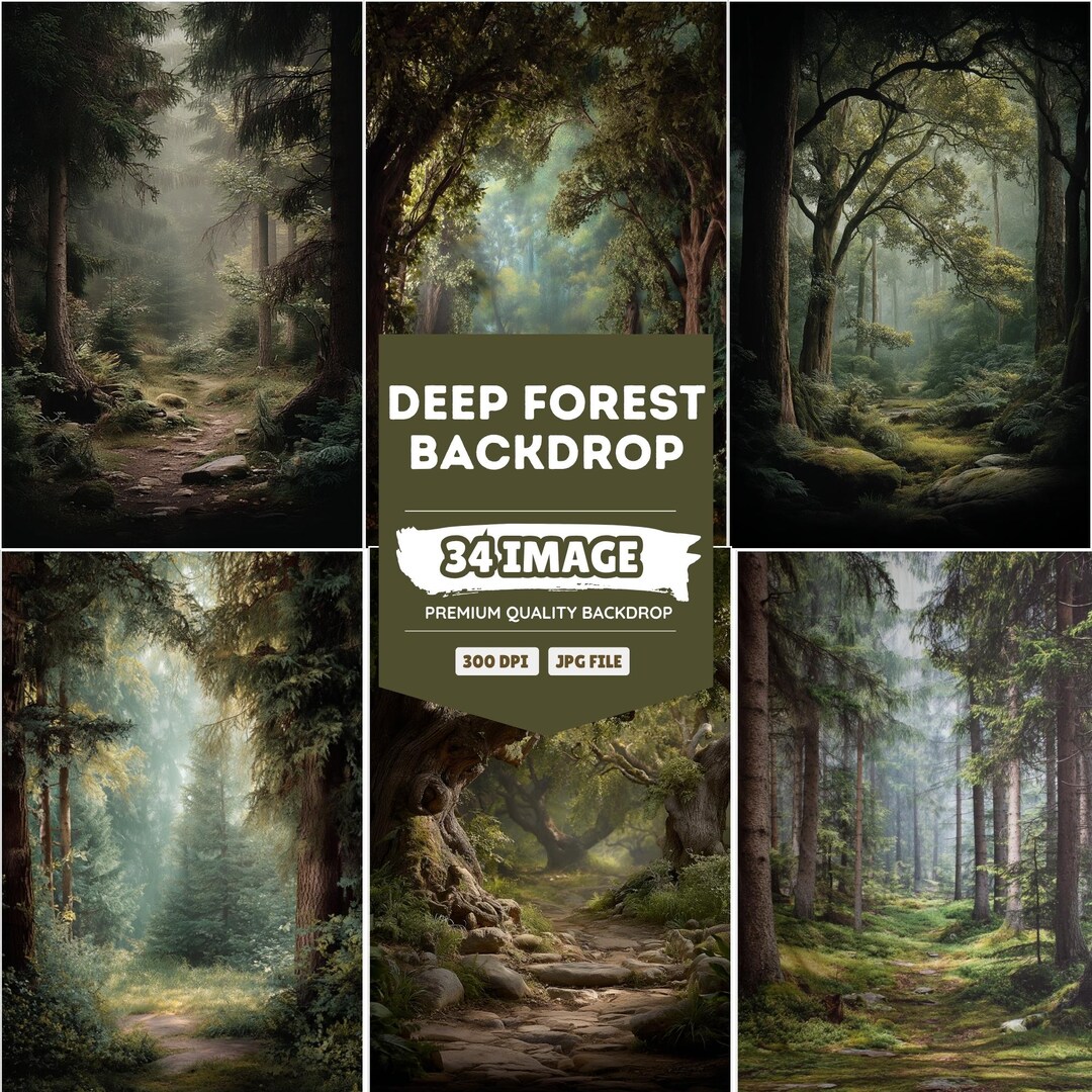 Deep Forest Digital Backdrops: Enchanted Woodland Photography ...