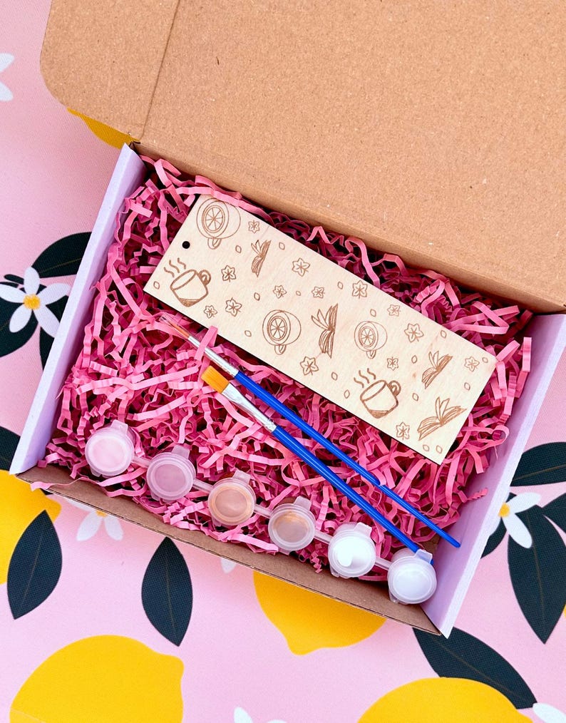 DIY Wooden Bookmark Kit – Paint by Numbers Craft Set for Relaxation ...