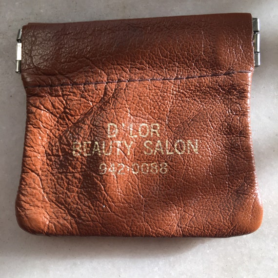 Vintage Brown Leather Coin Purse / 1960s Leather Coin Purse / - Etsy