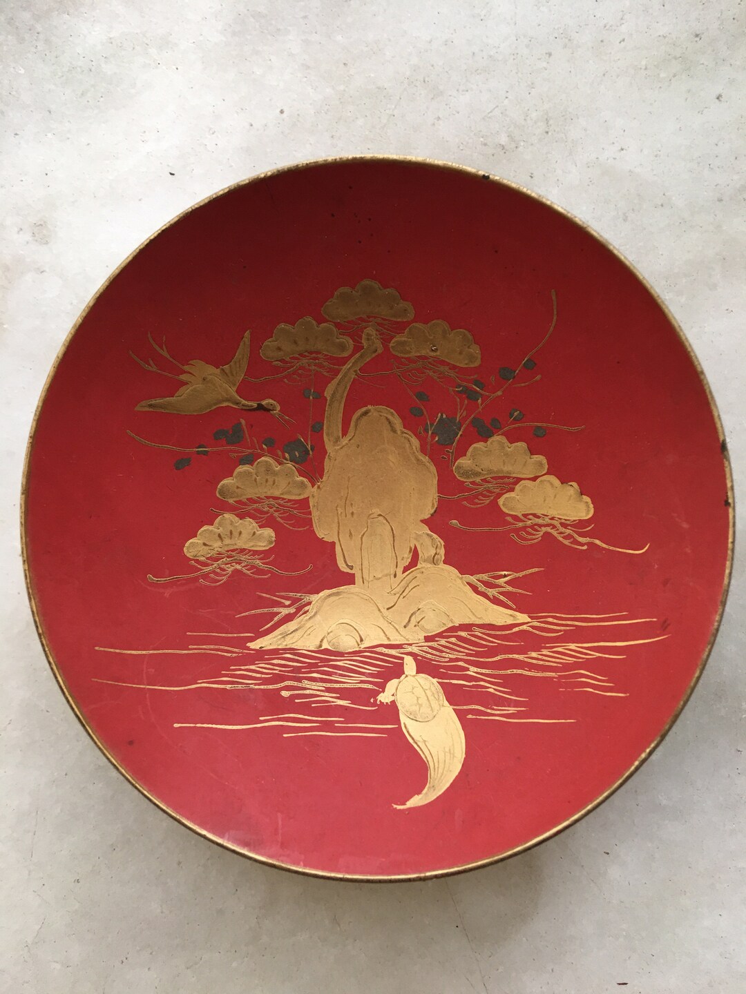 Antique Japanese Red Lacquer Dish / Japanese Wedding Ceremony Dish - Etsy