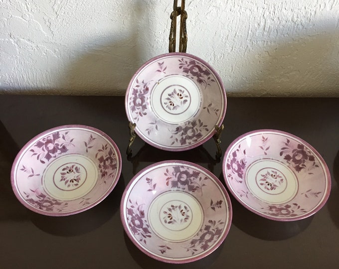 Antique Pink Lustreware Staffordshire Milk Jug, William Tell Figures a ...