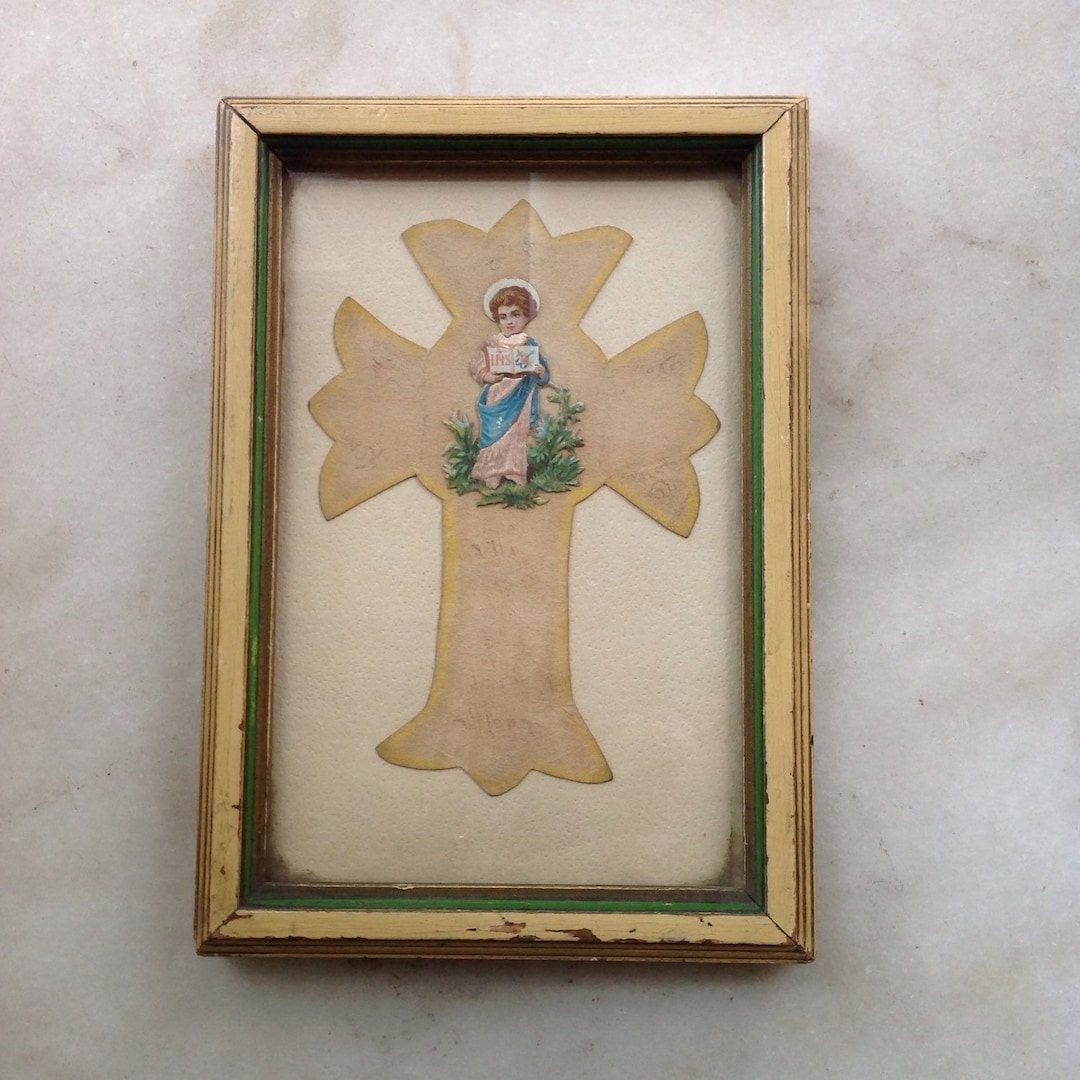 Vintage Picture Collage Baby Jesus Cross Religious Picture - Etsy