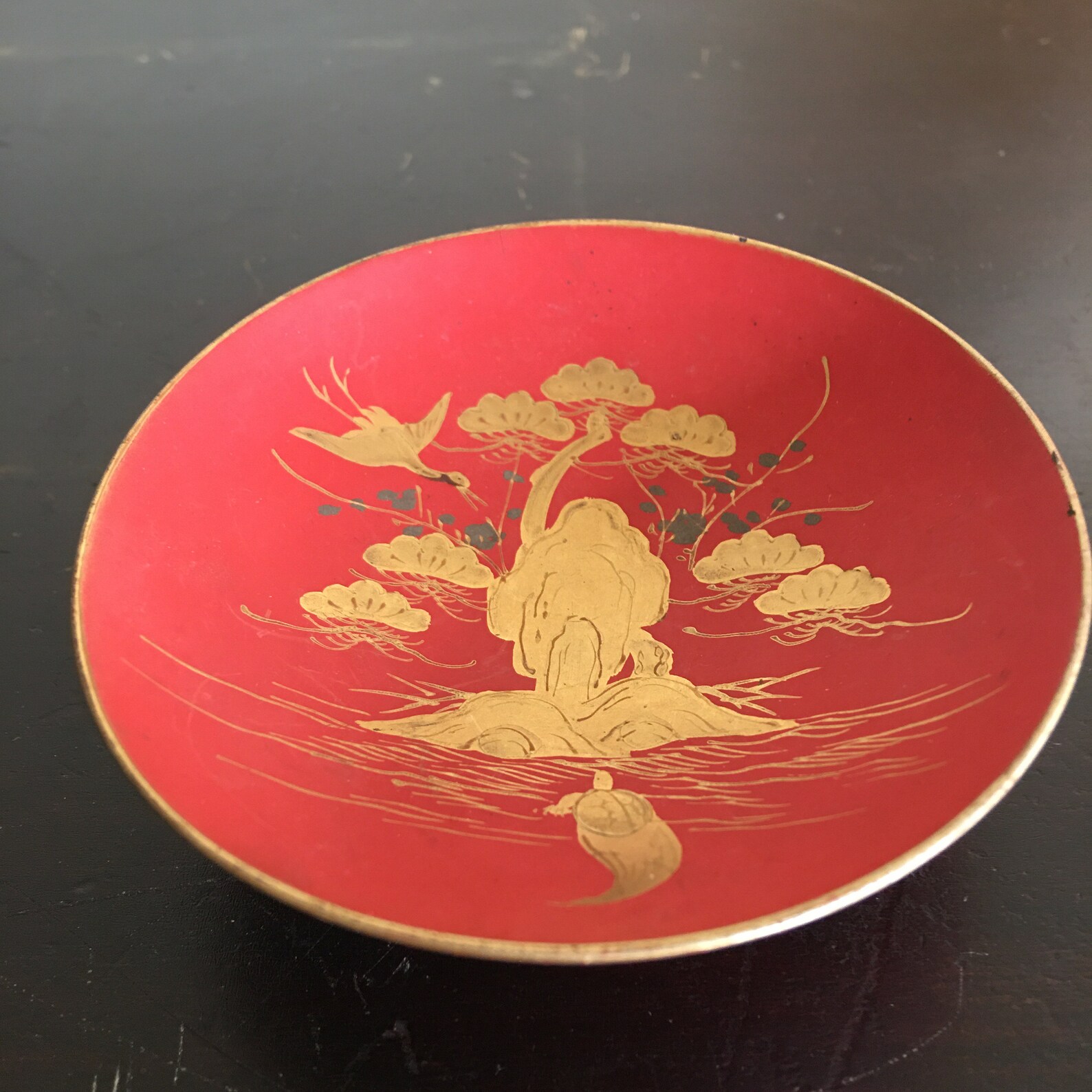 Antique Japanese Red Lacquer Dish / Japanese Wedding Ceremony - Etsy